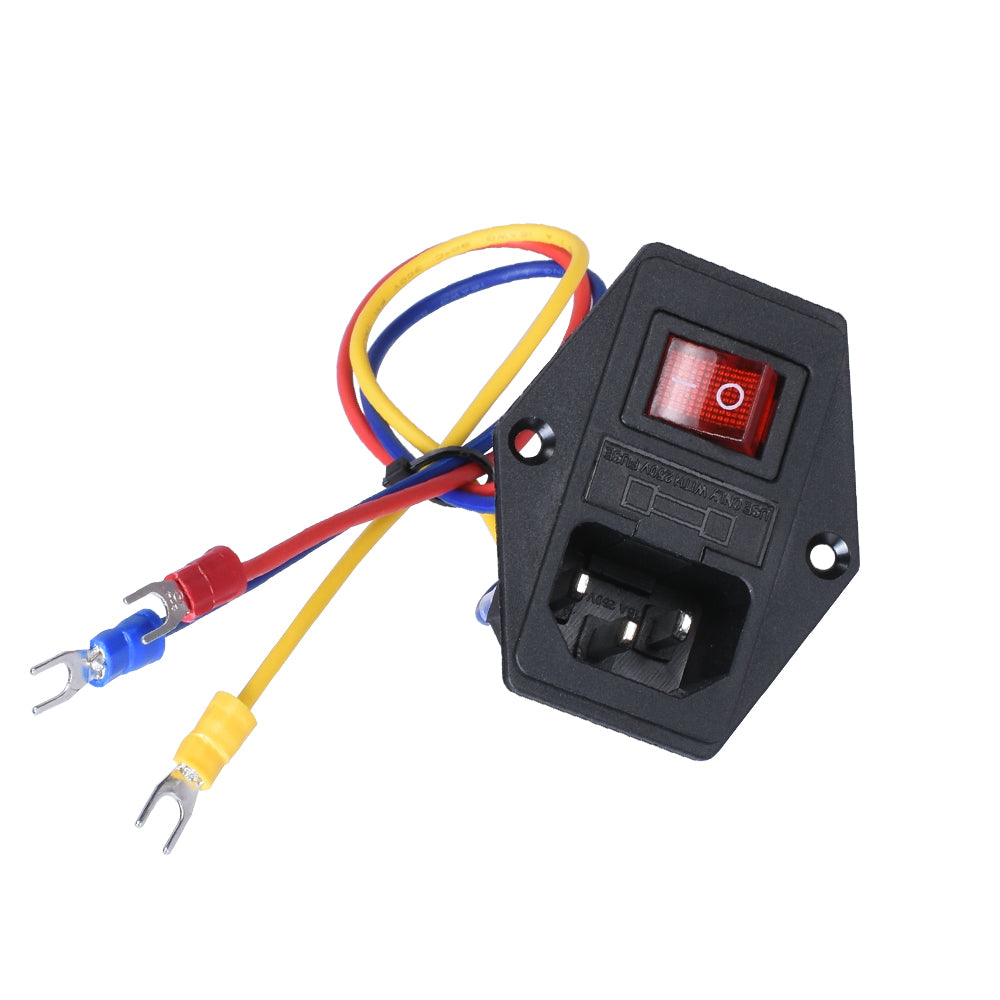 BIQU 15A 250V Rocker Switch Power Socket Inlet Module Plug 5A Fuse Swi ...