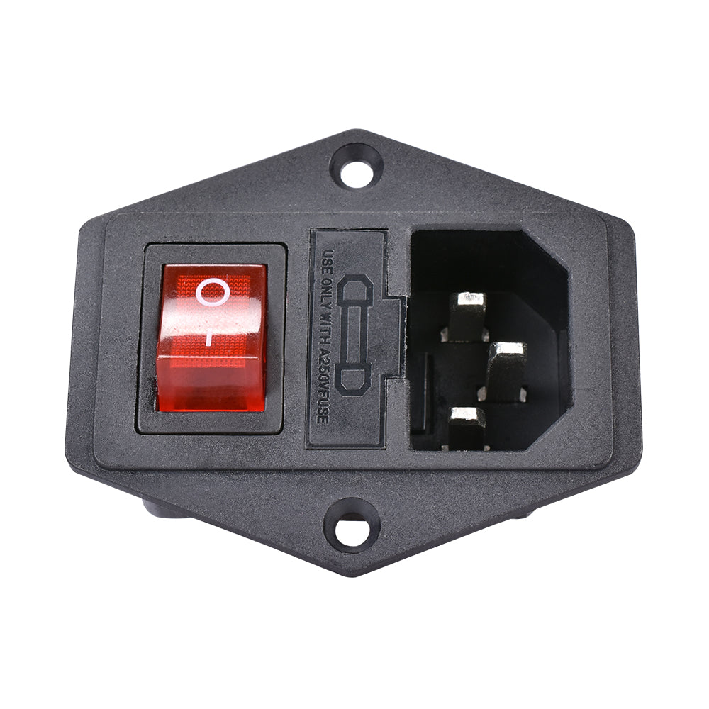 BIQU 15A 250V Rocker Switch Power Socket Inlet Module Plug 5A Fuse Swi ...